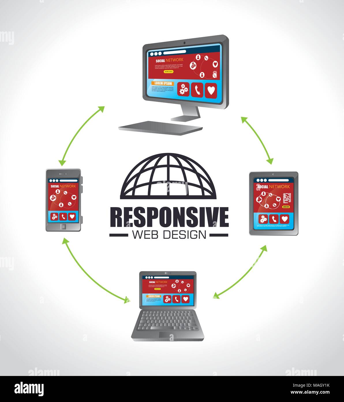 Responsive web and technology design, vector illustration eps 10 ...