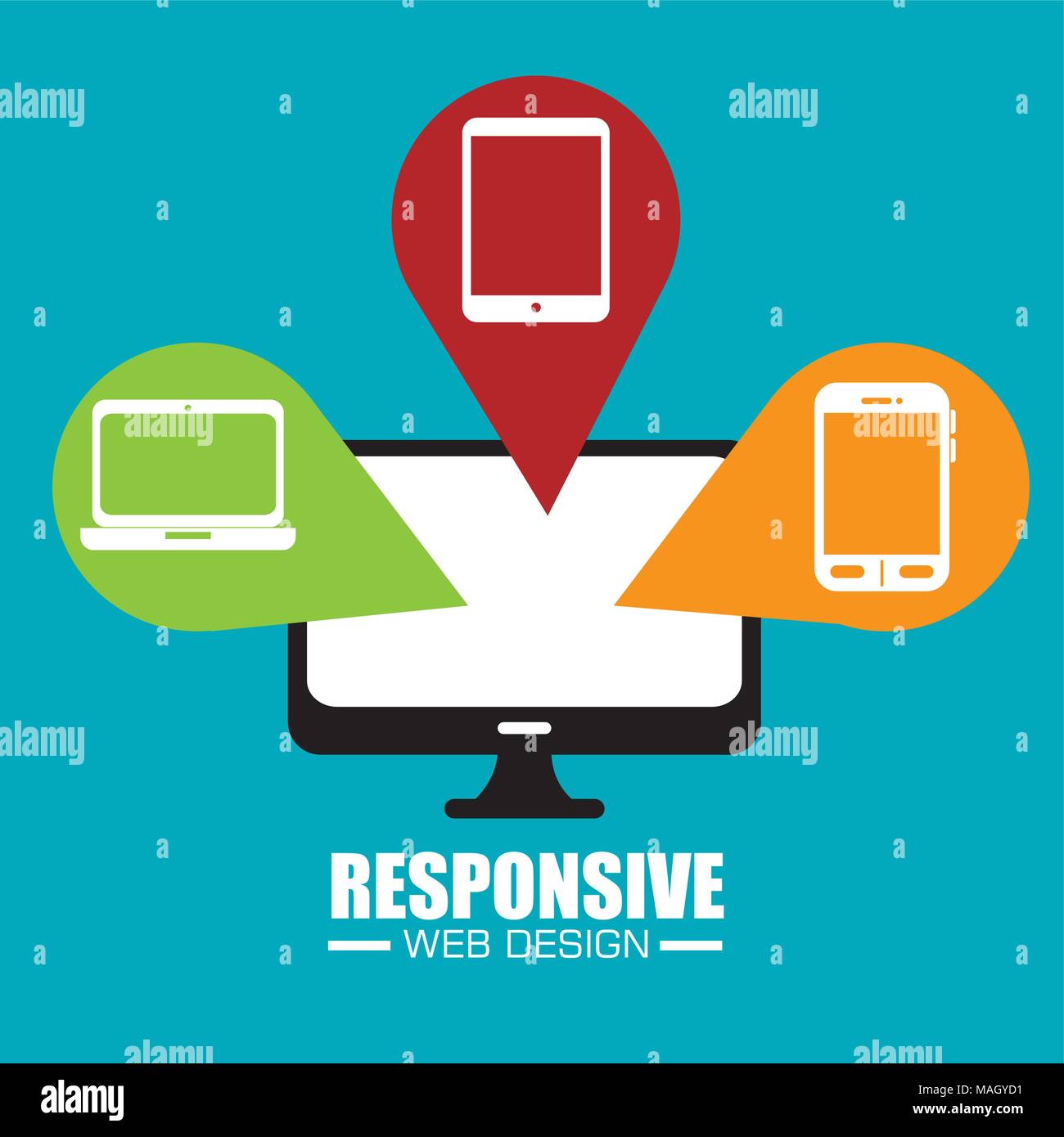 Responsive web and technology design, vector illustration eps10 Stock ...