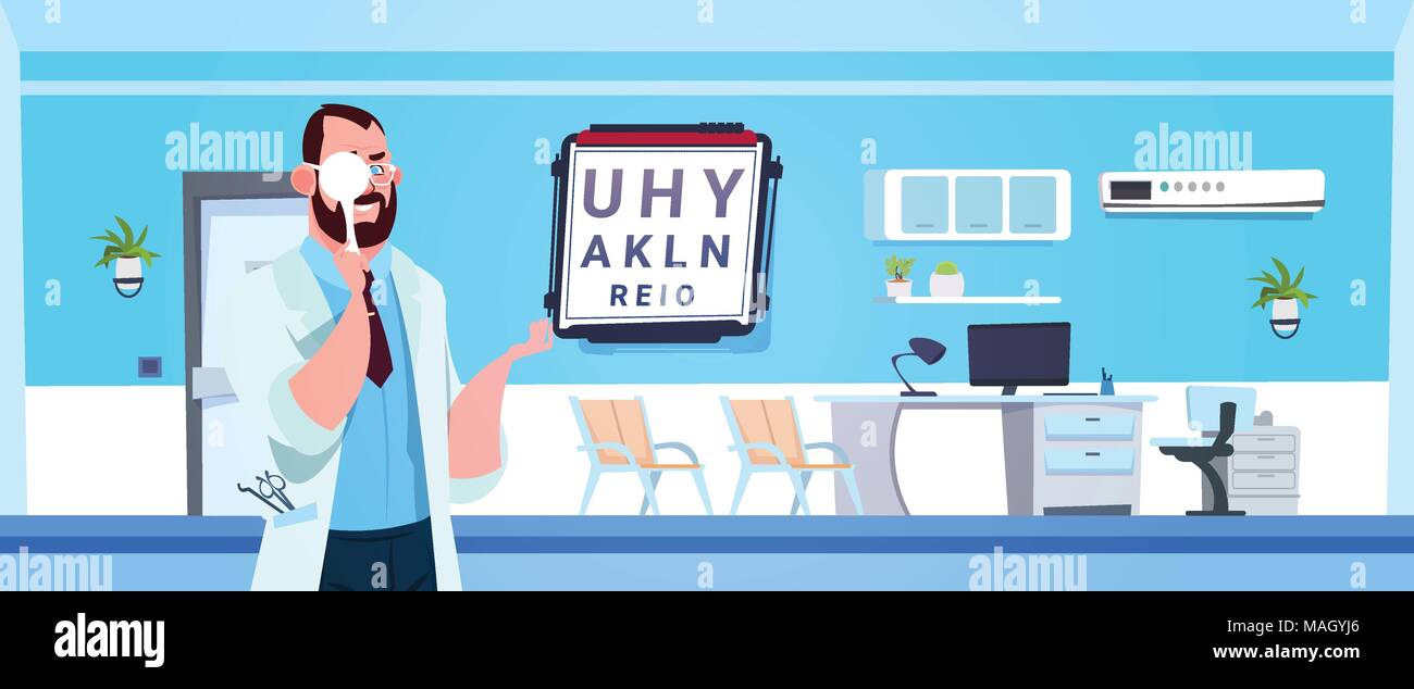 Optician eye test cartoon hi-res stock photography and images - Alamy