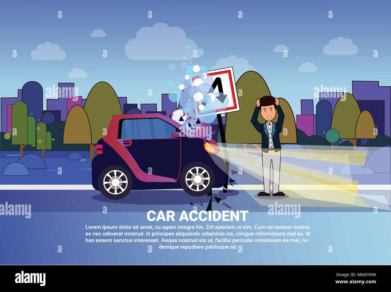 Man car break down Stock Vector Images - Alamy