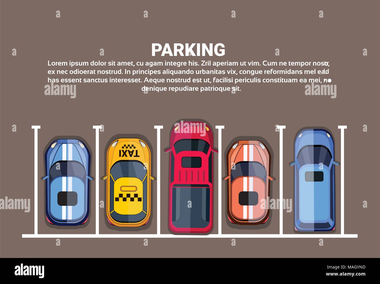 Car park with empty parking lots Stock Vector Images - Alamy