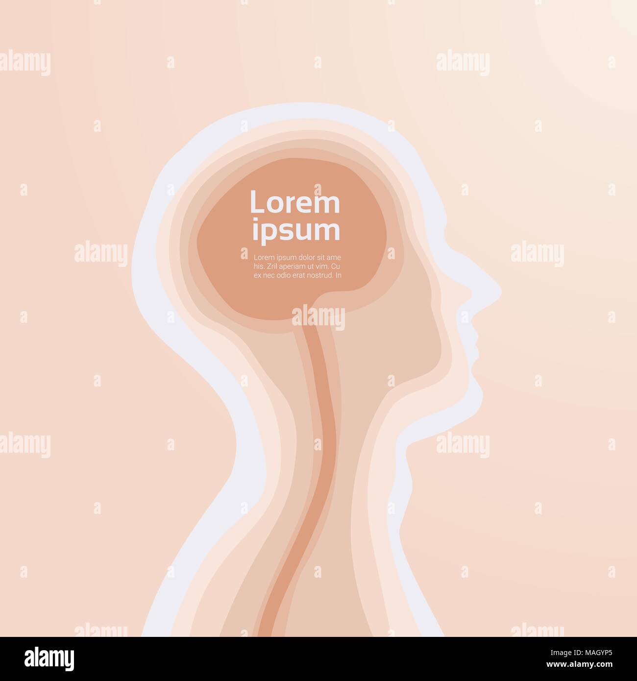 Human Head Brain Template Creative Silhouette With Copy Space Stock ...