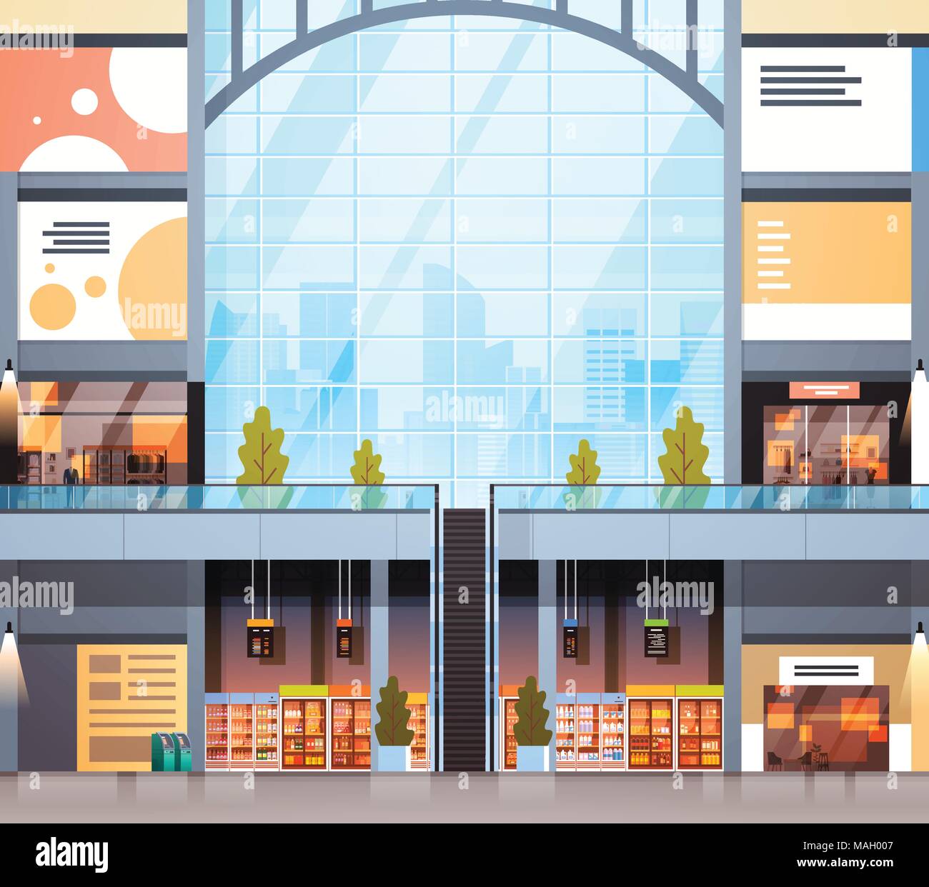 Vector illustration scene inside shopping Stock Vector Images - Alamy
