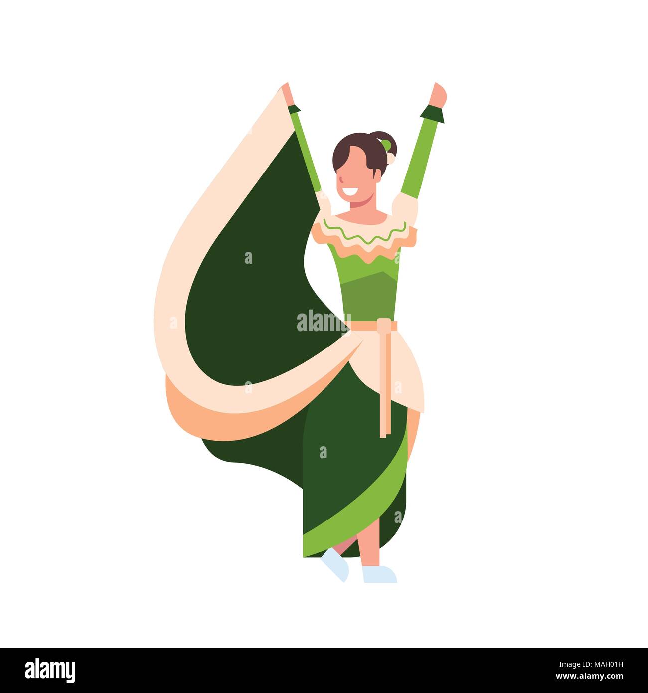 Mexican Lady Dancing Cartoon