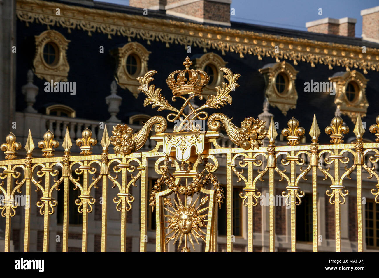 Gate at Versailles Chateau Stock Photo - Alamy