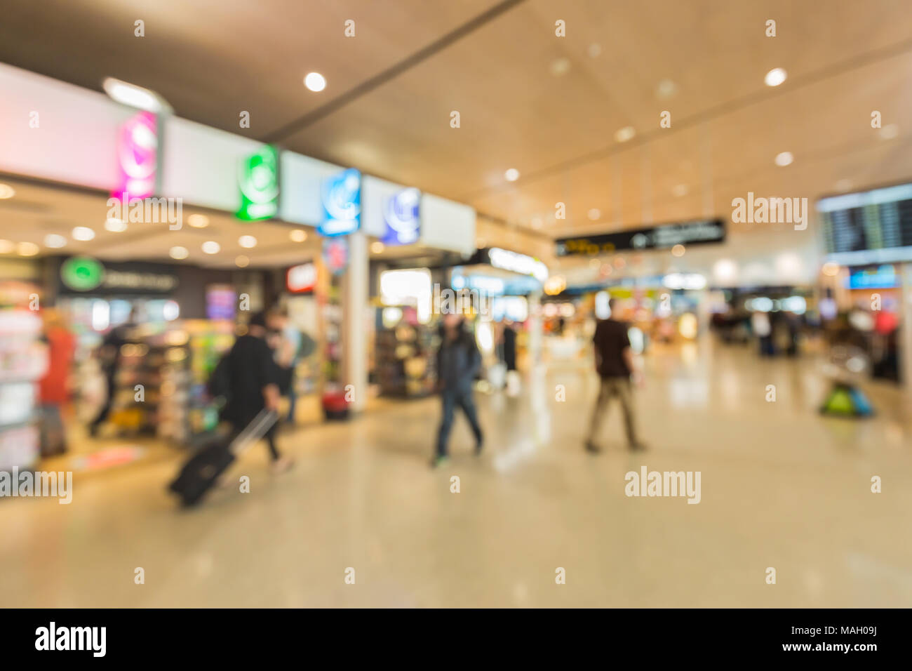 Blurred background : Traveler at airport terminal blur background with ...