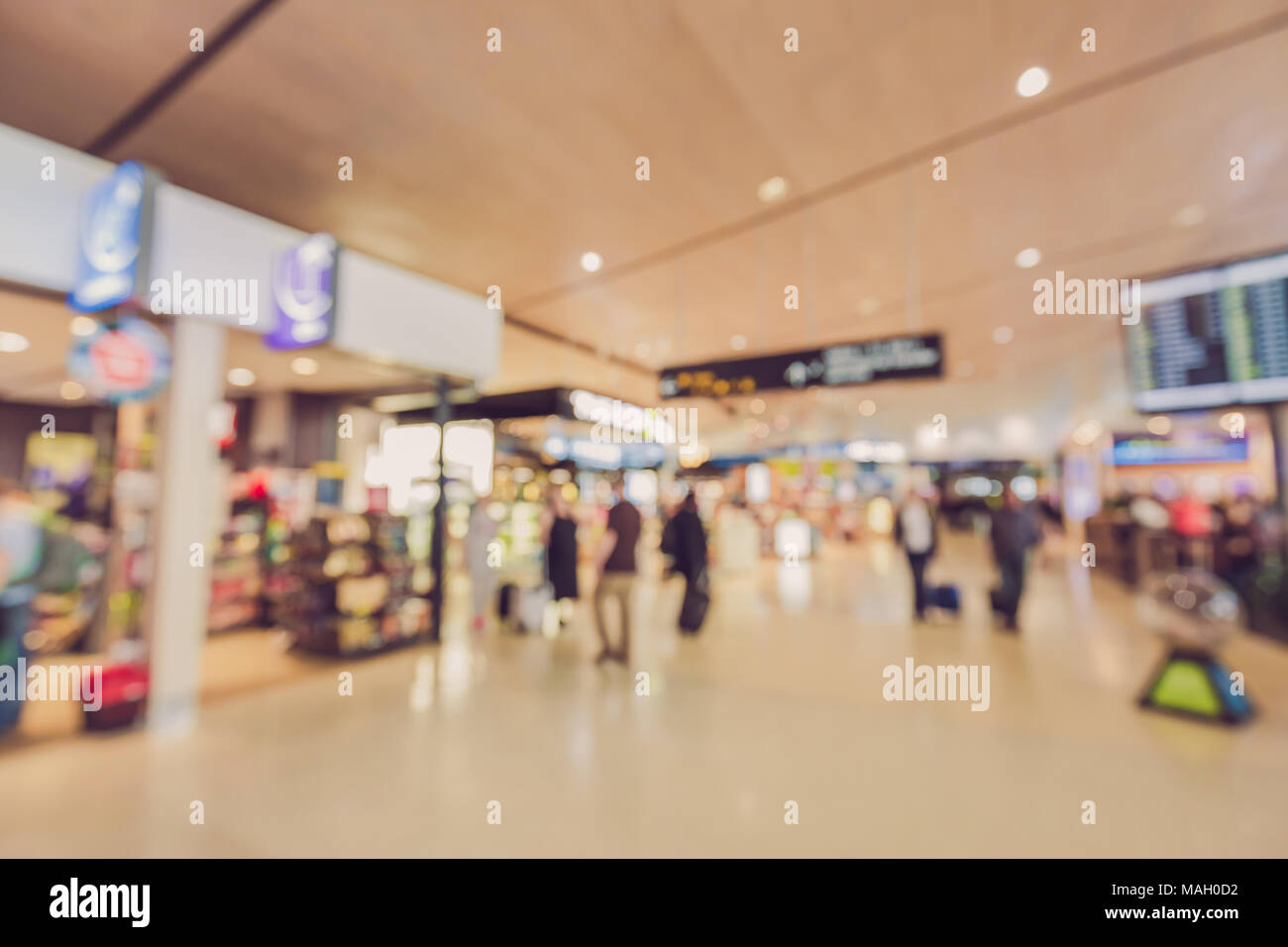 Blurred background : Traveler at airport terminal blur background with ...