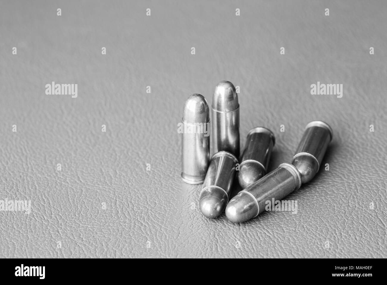 Six bullets in black and white tone Stock Photo - Alamy