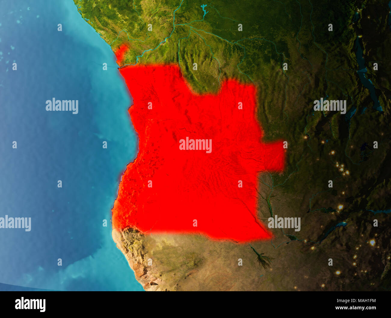 Realistic 3d map angola hi-res stock photography and images - Alamy