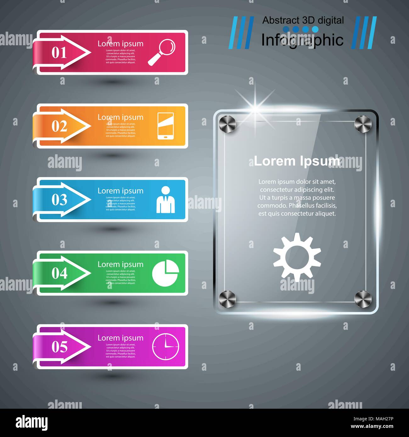 Business glass Infographics origami style Vector illustration Stock ...