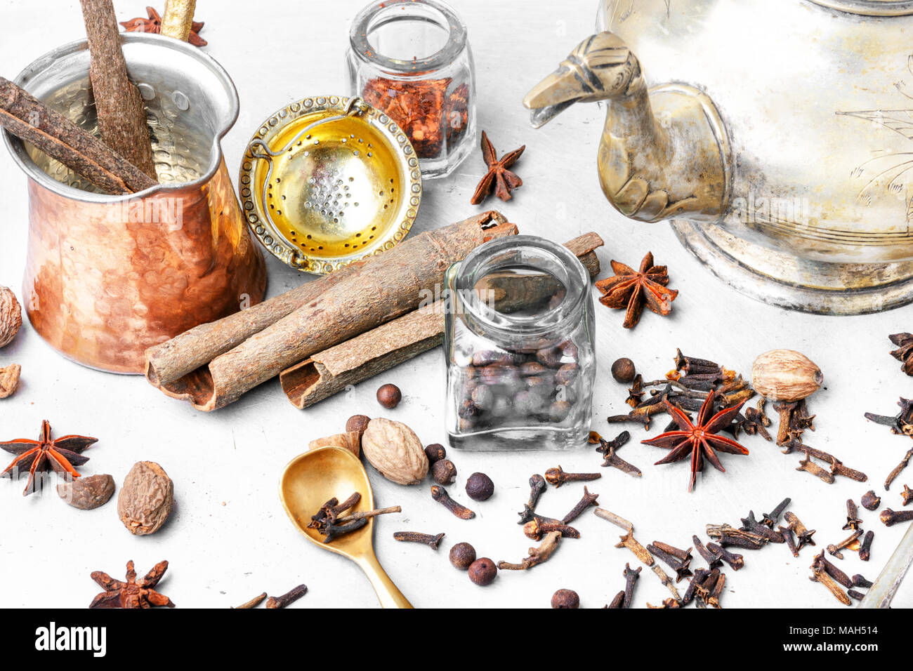 Glass cup of traditional indian masala tea.Masala chai Stock Photo - Alamy