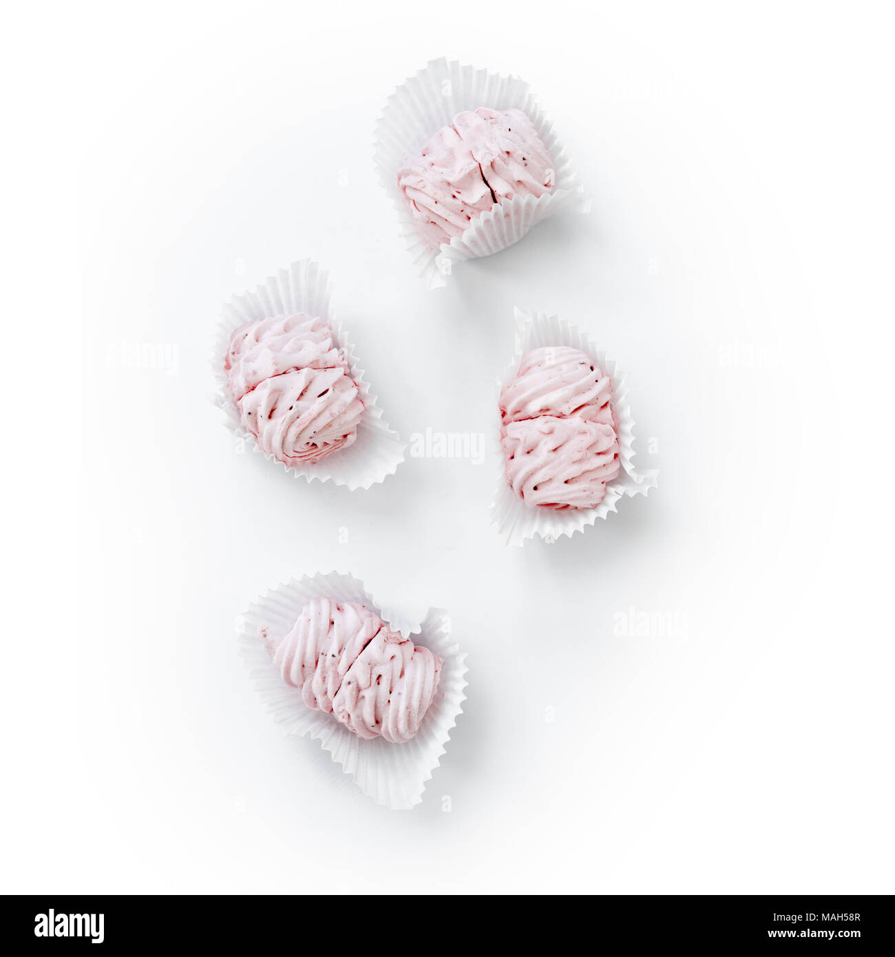 Pink marshmallows, handmade sweets, zephyr, soft confectionery, candy ...