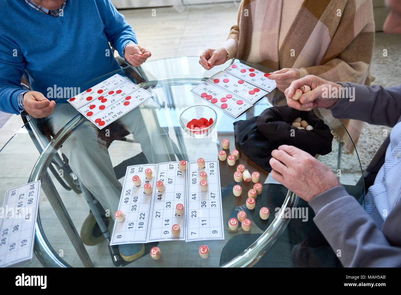 Unrecognizable Senior People Playing Lotto Stock Photo - Alamy