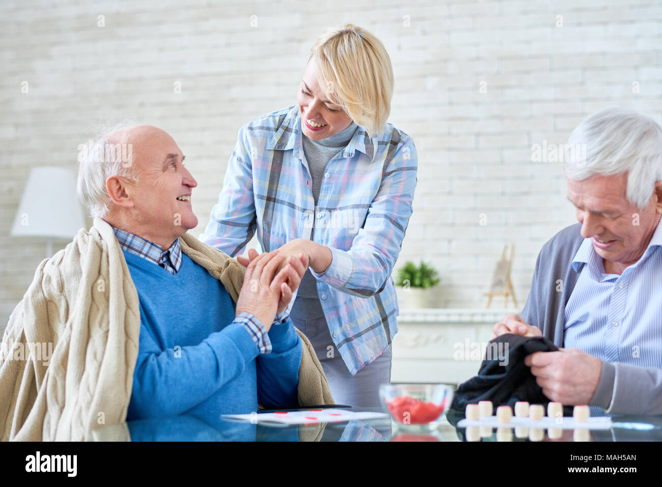 Seniors in Retirement Home Stock Photo - Alamy