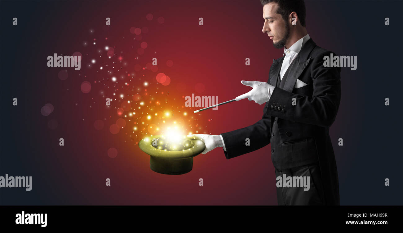 White glove hand conjuring something mysterious Stock Photo - Alamy