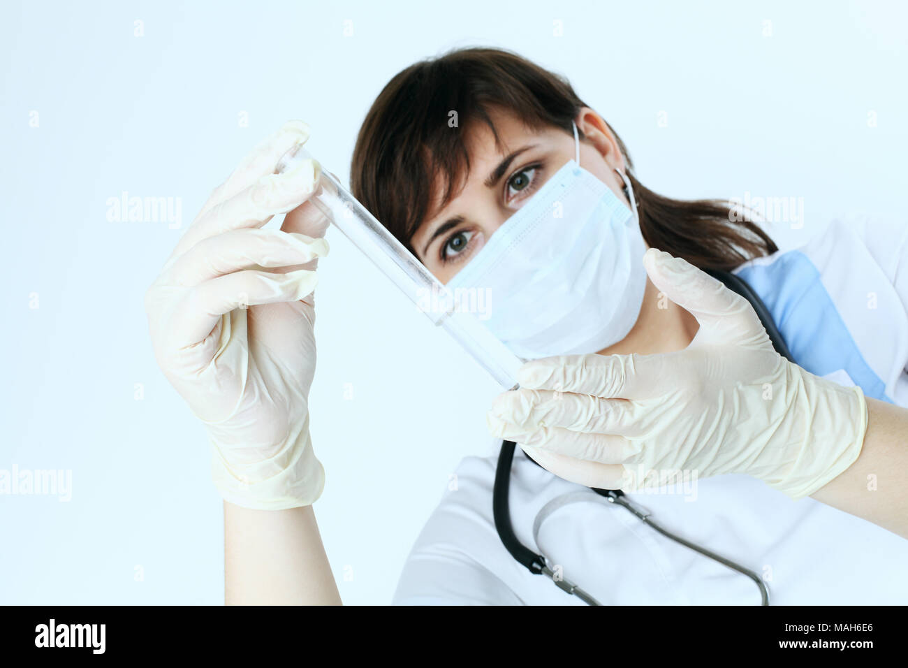 Medical equipment in female doctor hand Stock Photo - Alamy