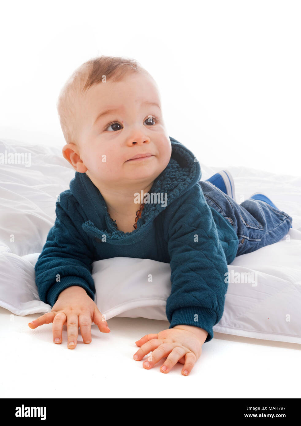 human baby in front of white background Stock Photo - Alamy