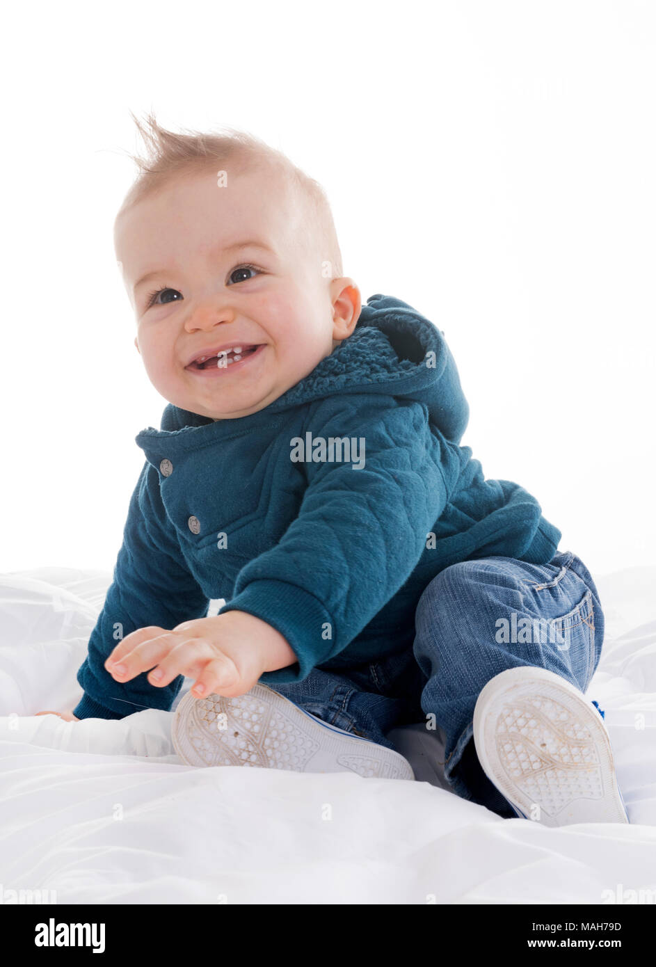 human baby in front of white background Stock Photo - Alamy