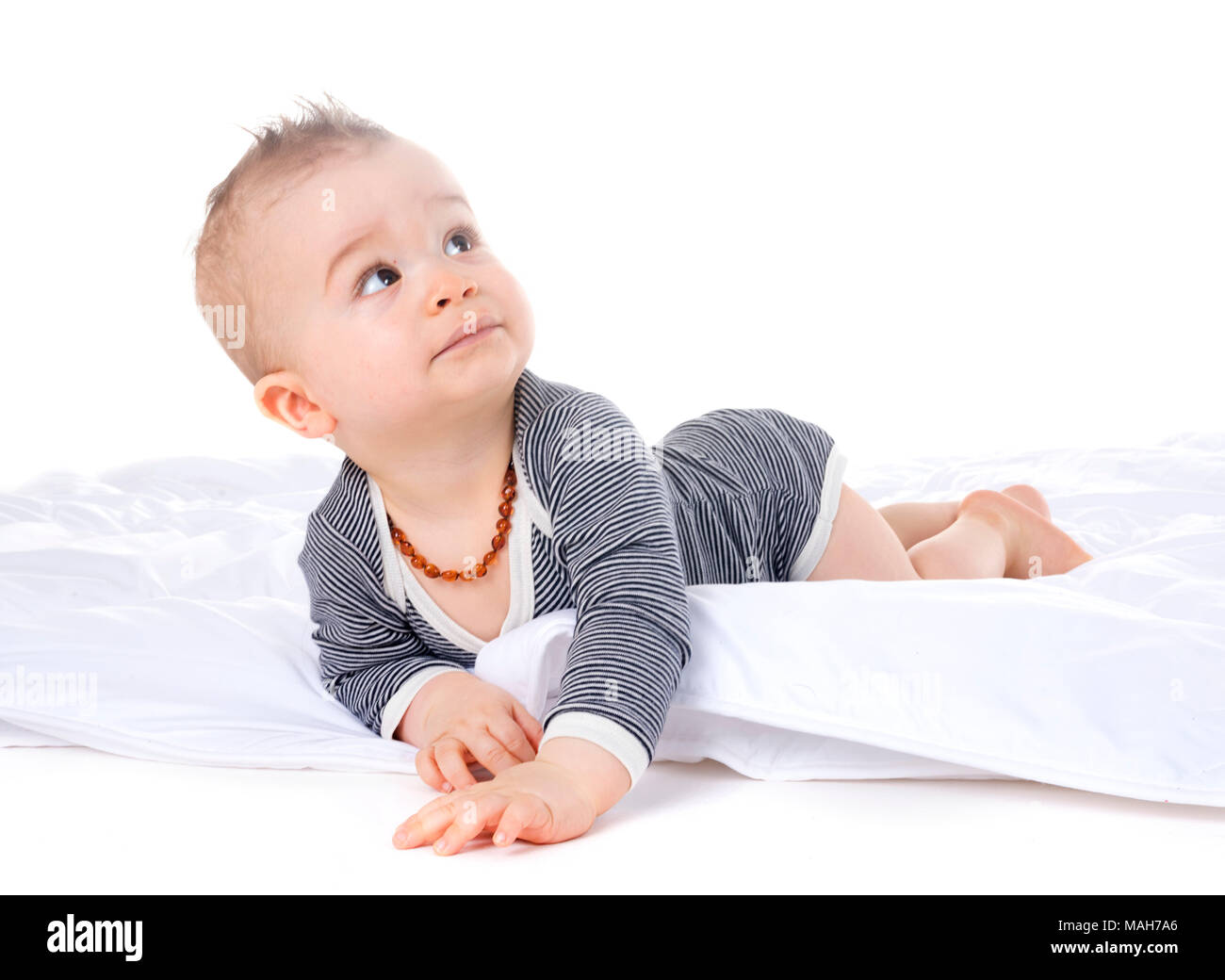 human baby in front of white background Stock Photo - Alamy