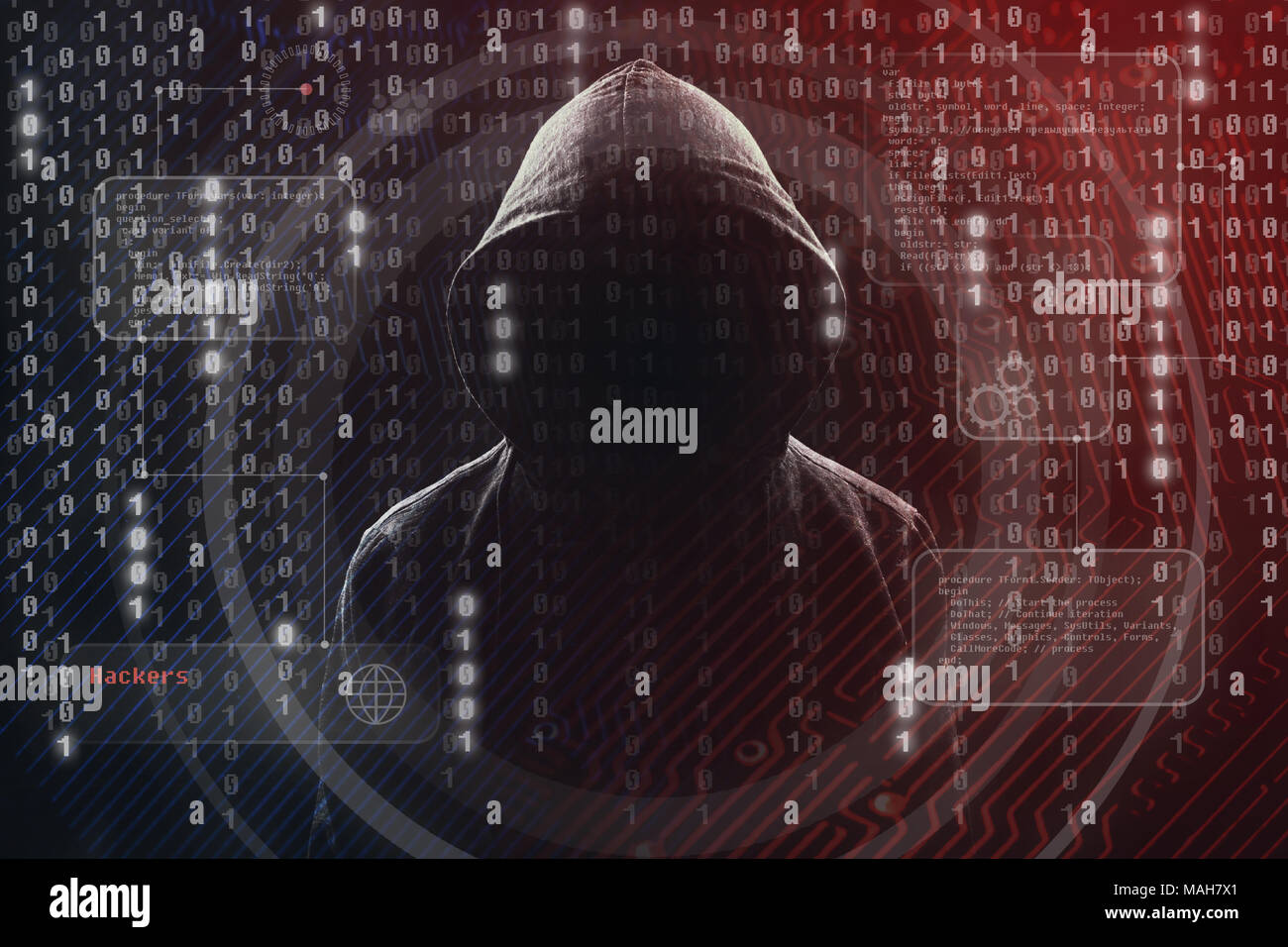 Young hacker in data security concept Stock Photo - Alamy