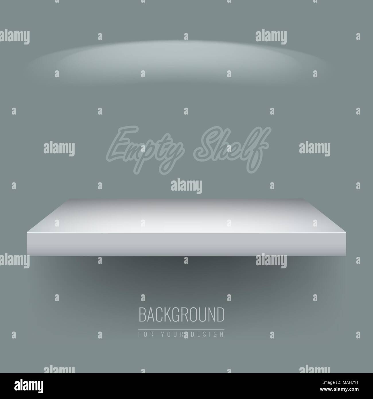 Realistic Empty shelf for exhibit your objects. Vector illustration ...