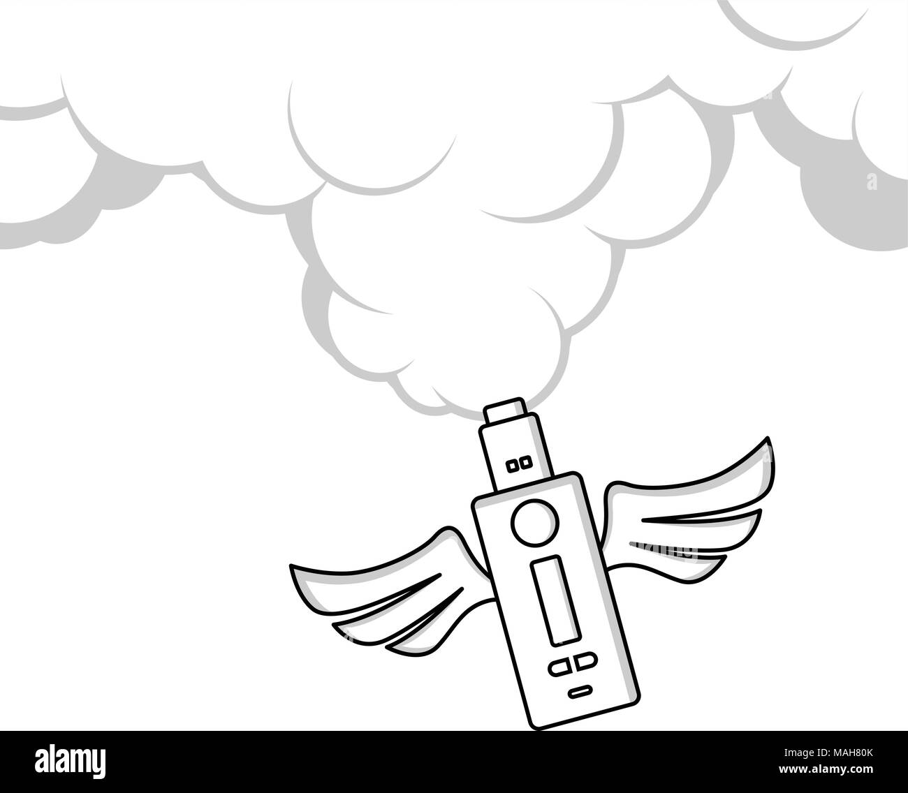 angel wing electric cigarette personal vaporizer vector art Stock Vector Image & Art - Alamy