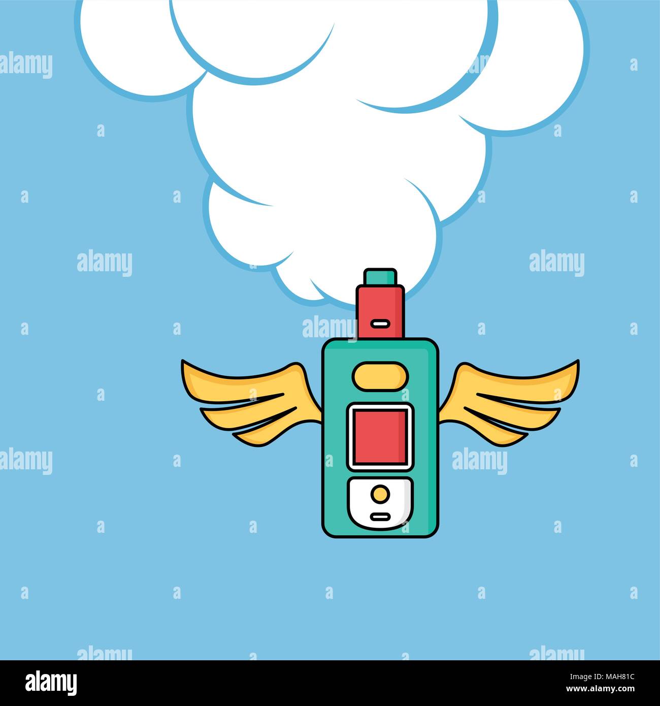 angel wing electric cigarette personal vaporizer vector art Stock ...