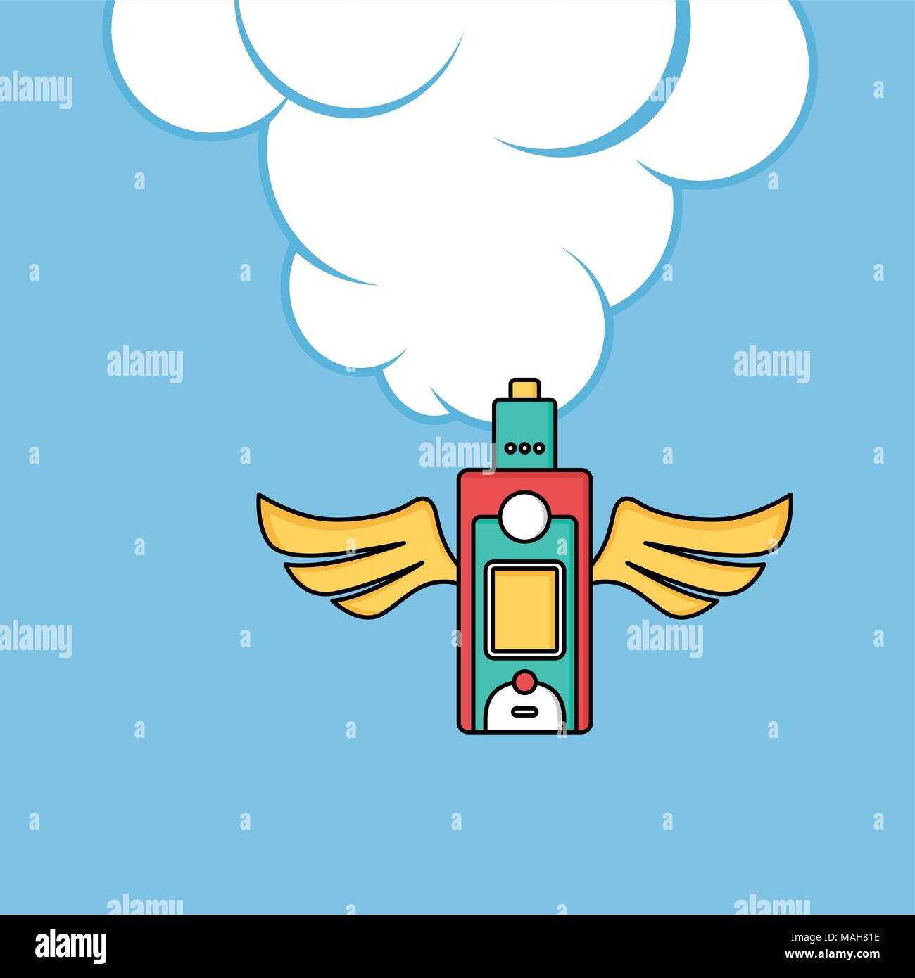 angel wing electric cigarette personal vaporizer vector art Stock Vector Image & Art - Alamy