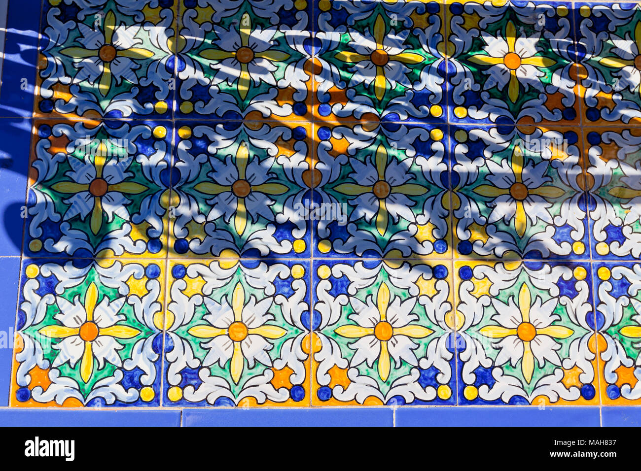 Tiled floor of Plaza de Espana in Seville, Spain Stock Photo - Alamy