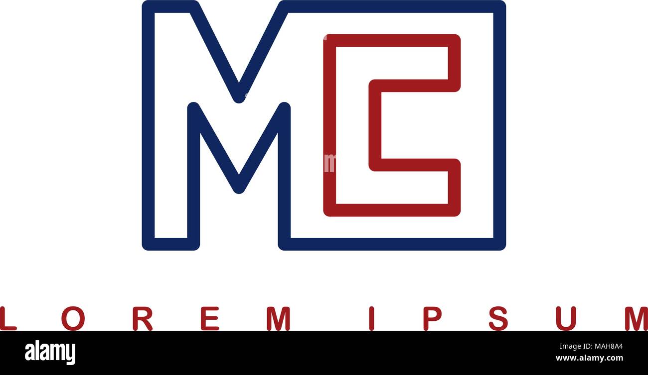 mc alphabet letter art theme logo logotype vector Stock Vector Image ...