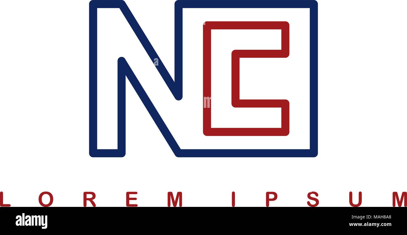 nc alphabet letter art theme logo logotype vector Stock Vector Image ...