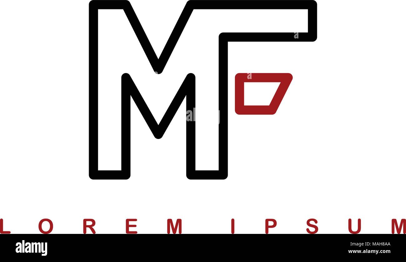 mf alphabet letter art theme logo logotype vector Stock Vector Image ...