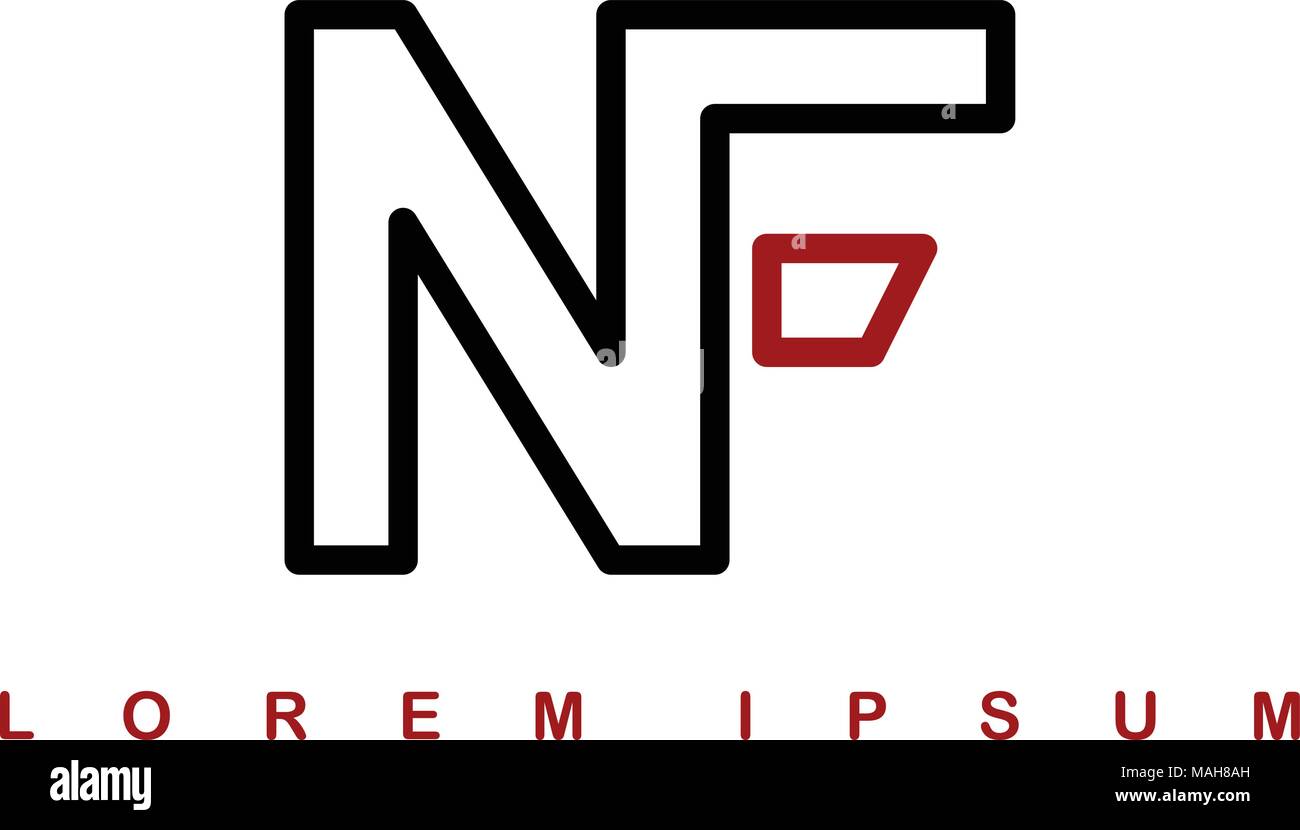 nf alphabet letter art theme logo logotype vector Stock Vector Image ...