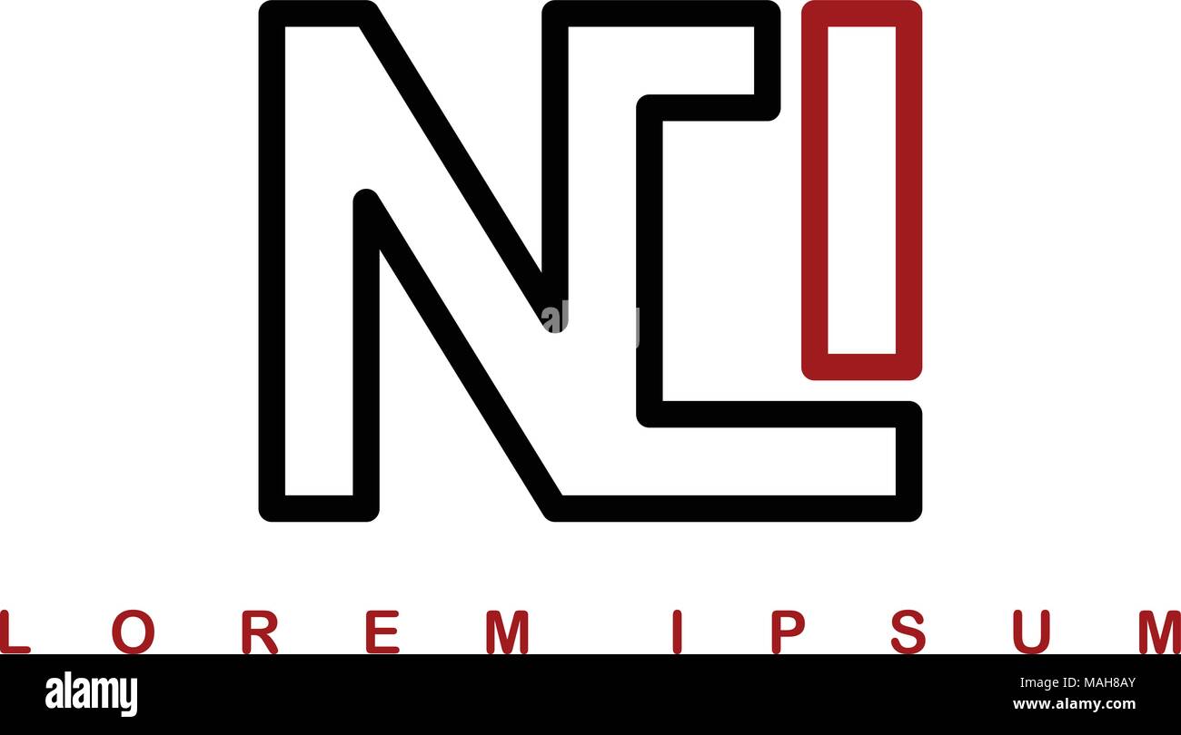 nci alphabet letter art theme logo logotype vector Stock Vector Image ...