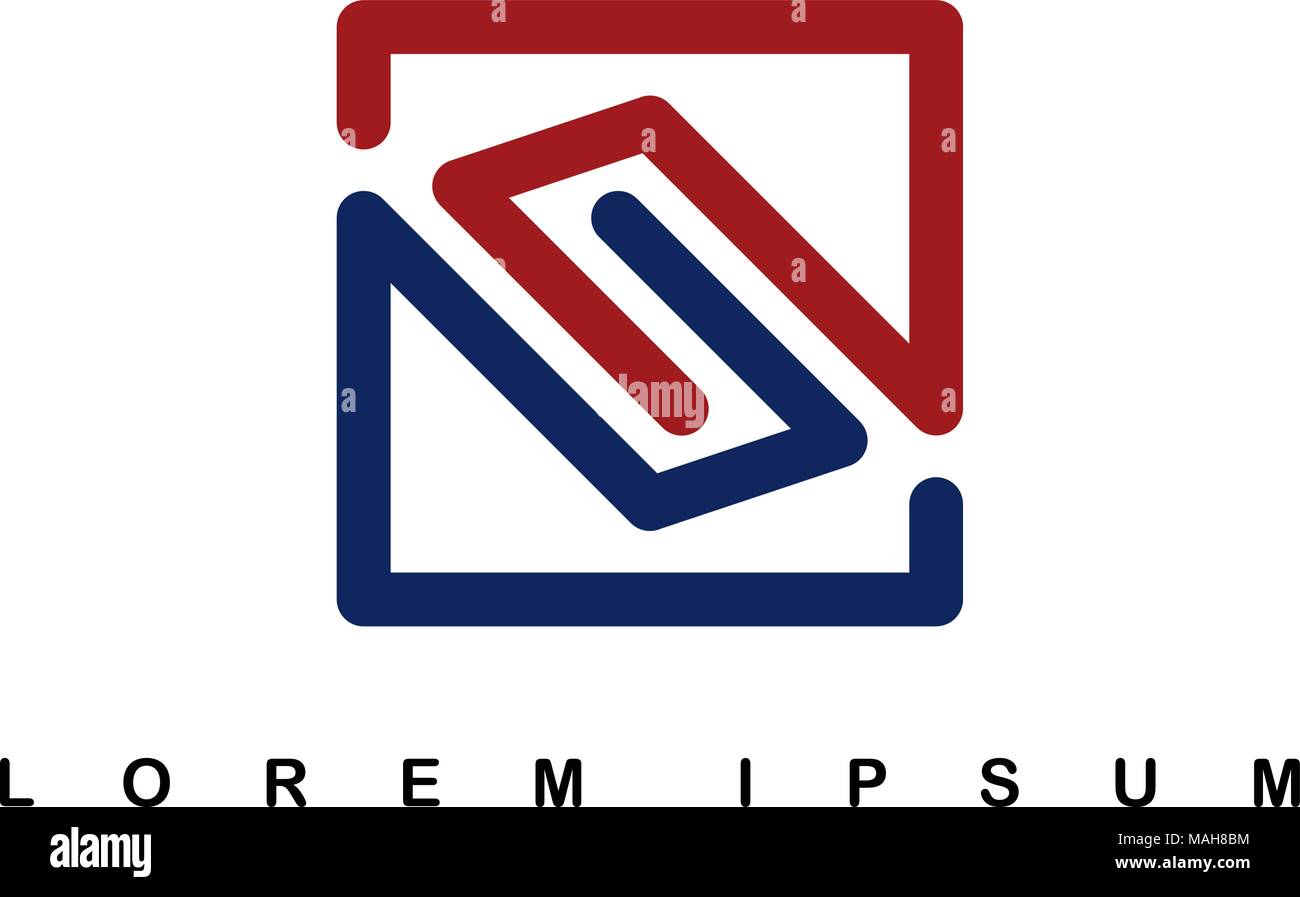 overlap line art template logo logotype alphabet letter s vector Stock ...