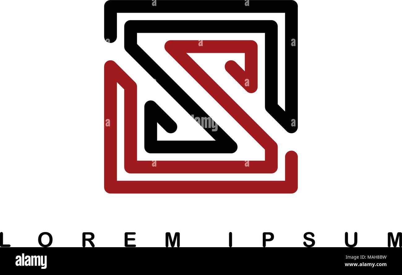 overlap line art template logo logotype alphabet letter s vector Stock ...