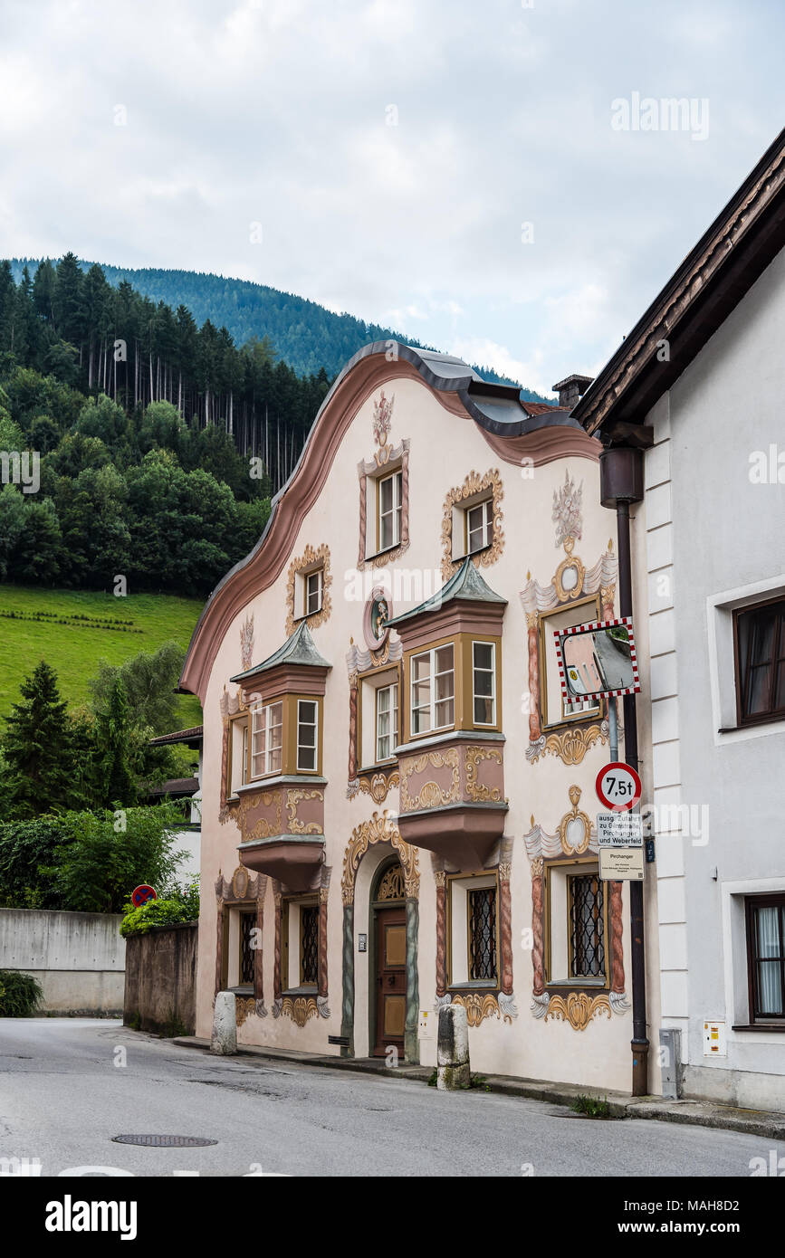 Schwaz, Austria - August 8, 2017: View of the picturesque town of ...