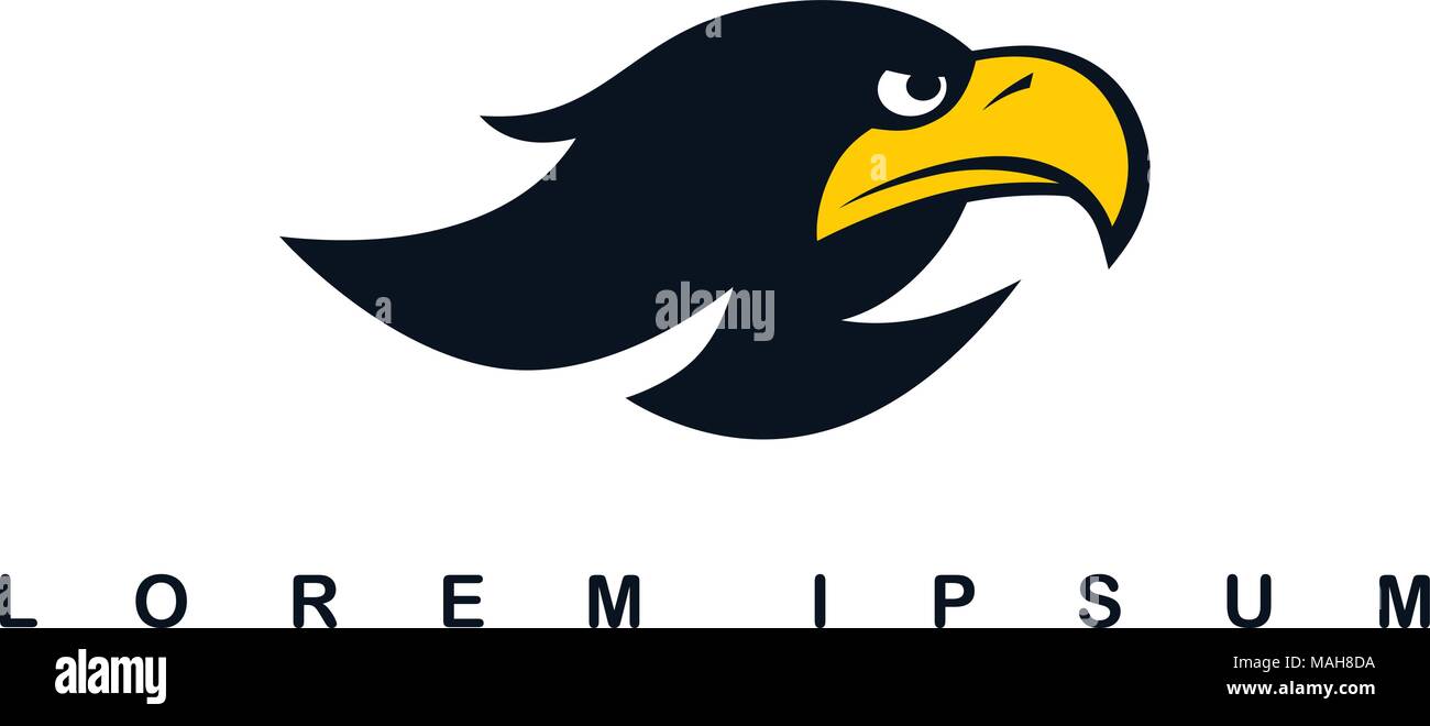 fire flame theme eagle hawk bird logo template vector art Stock Vector ...