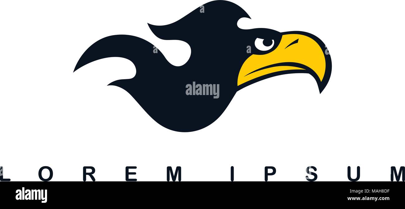 fire flame theme eagle hawk bird logo template vector art Stock Vector ...