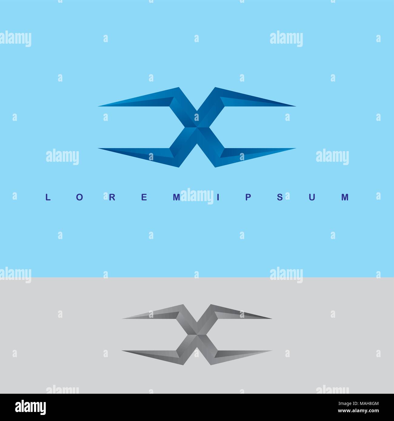 alphabet letter x logo logotype metal steel template vector art Stock ...