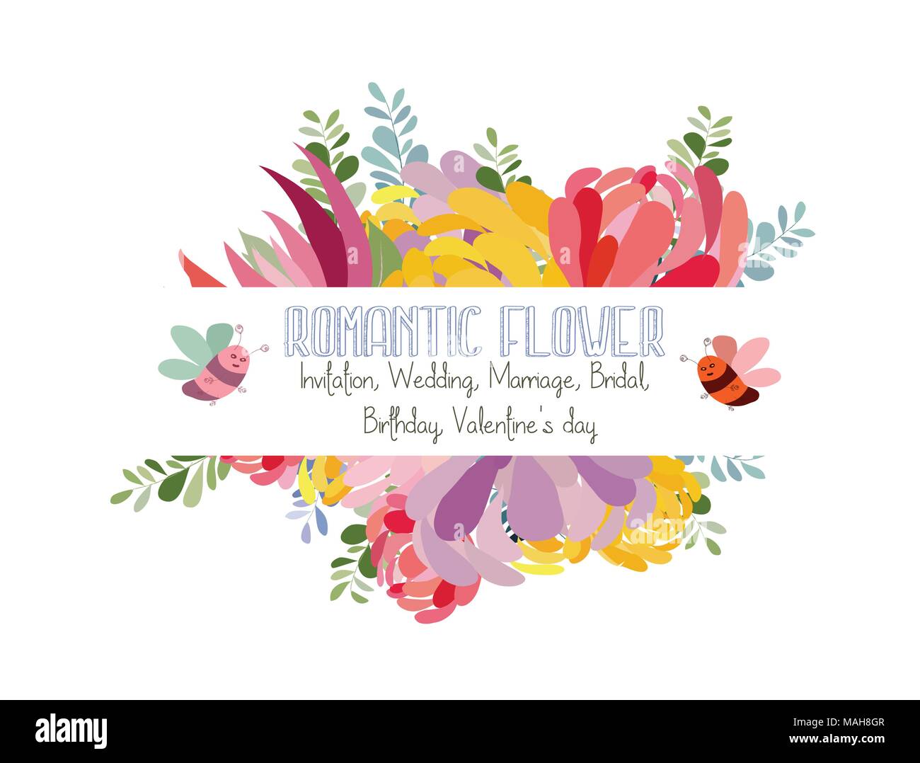 Wedding invitation card with flower. Floral background Stock Vector ...