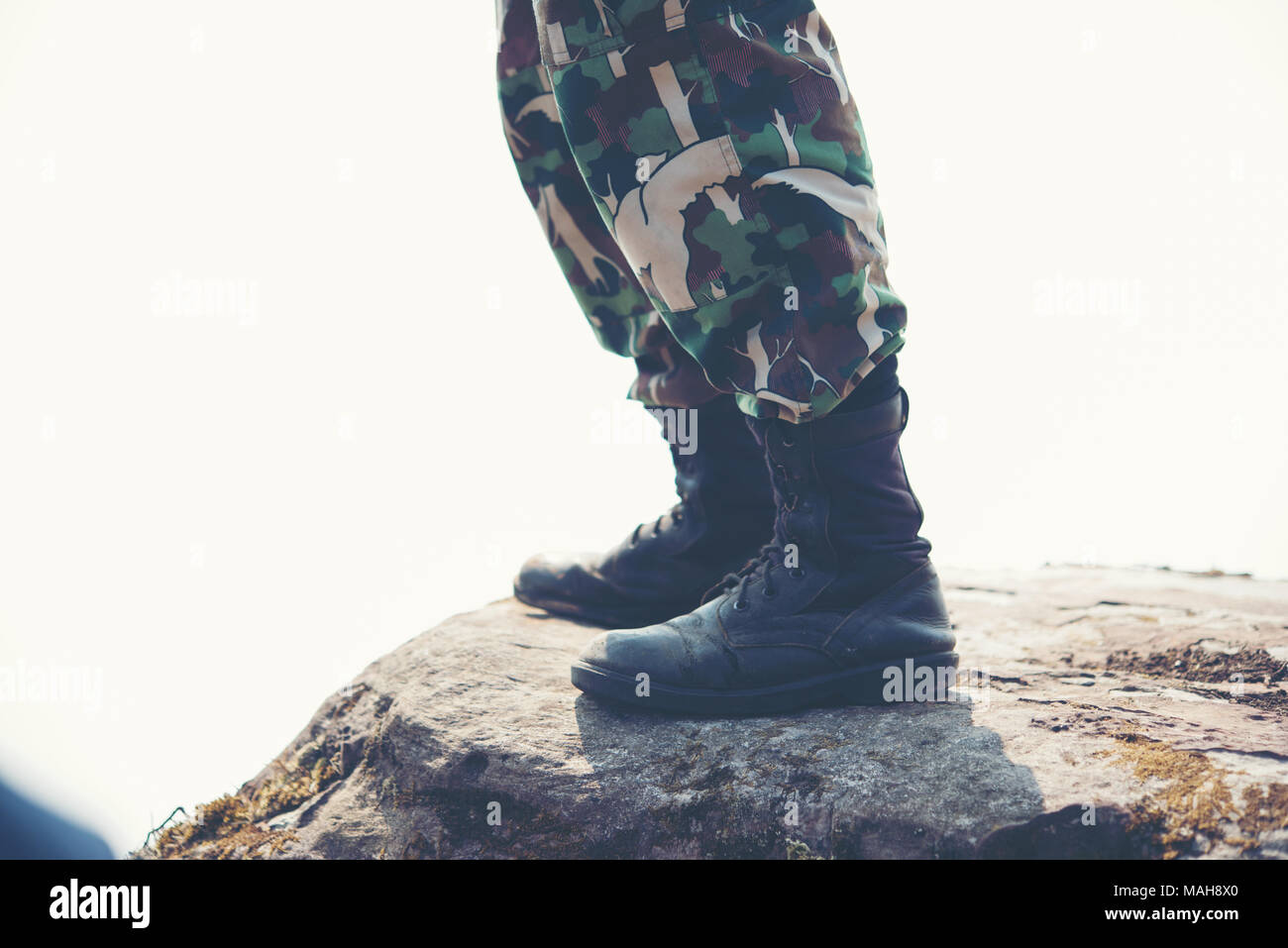 Soldier standing on mountain hi-res stock photography and images - Alamy