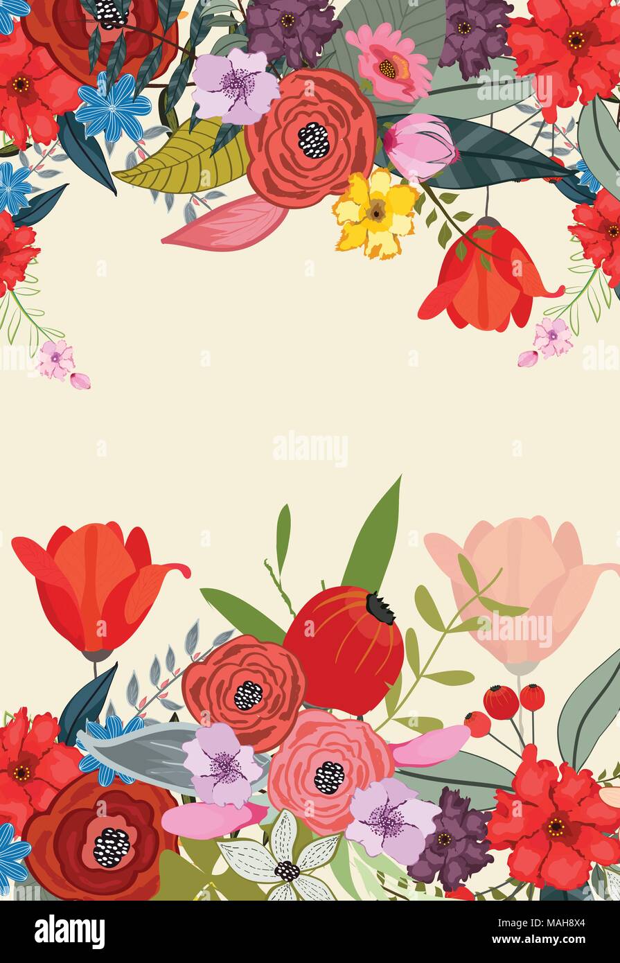 Blooming spring frame background design Stock Vector Image & Art - Alamy