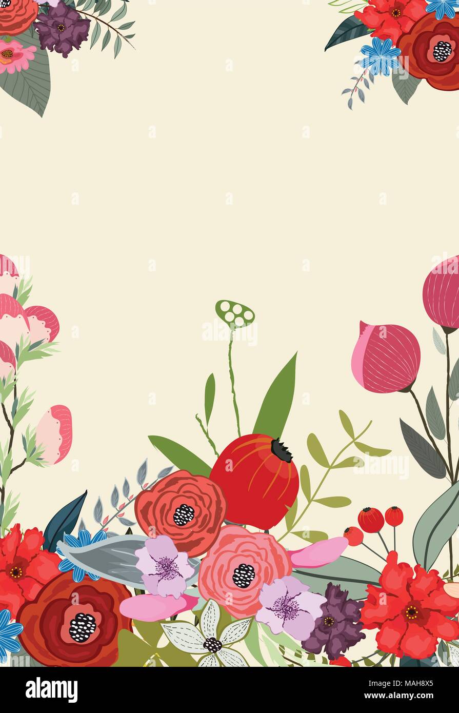 Blooming spring frame background design Stock Vector Image & Art - Alamy