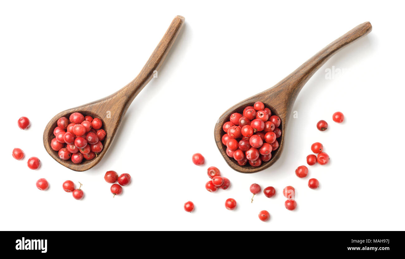dried pink peppercorns isolated on white background Stock Photo - Alamy