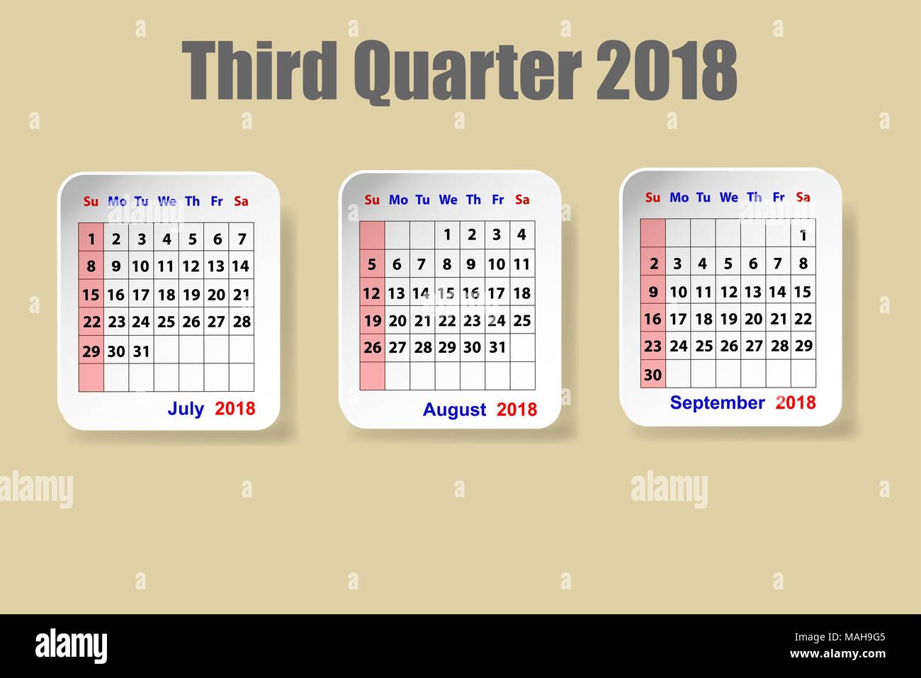 Third quarter of the year Stock Vector Images - Alamy