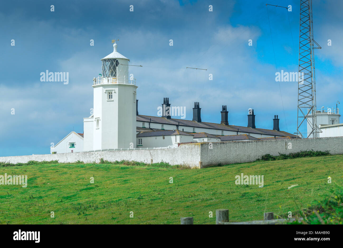 Lizard Lighthouse, a grade II listed building, standing on the most ...