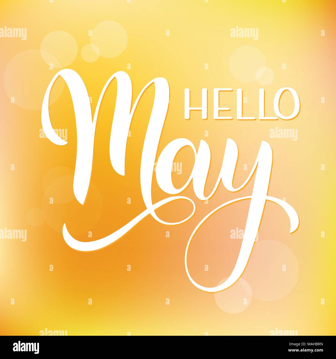 Hello May lettering. Elements for invitations, posters, greeting cards ...