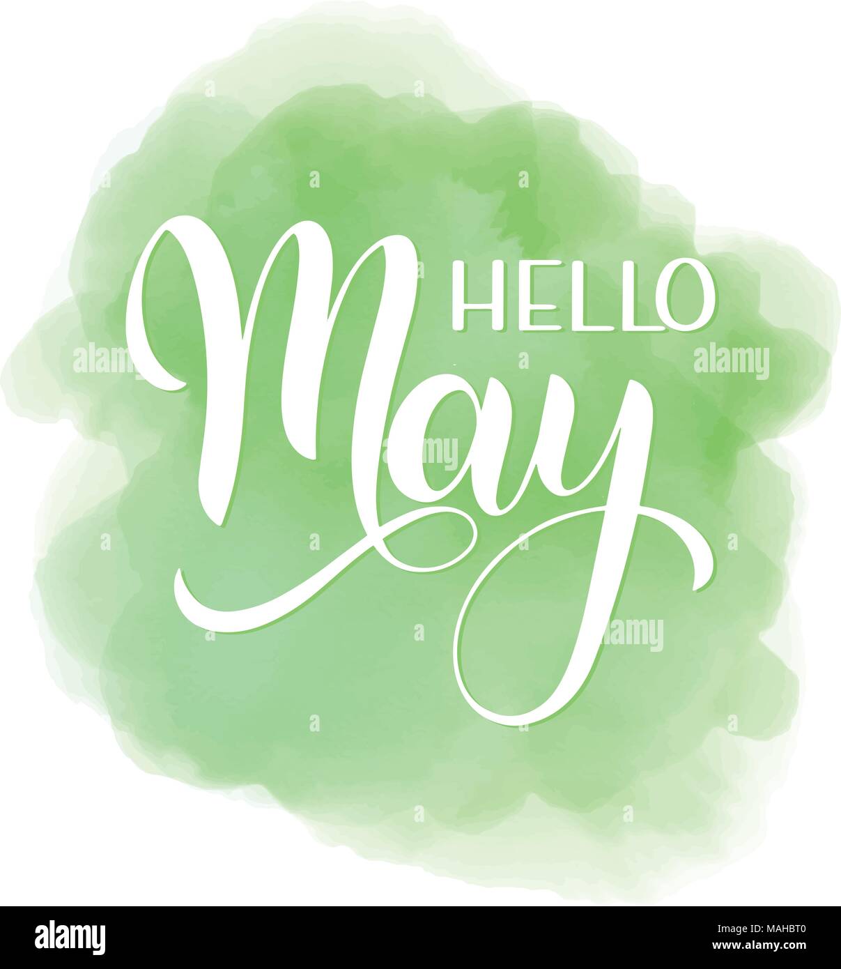 Hello May lettering. Elements for invitations, posters, greeting cards ...