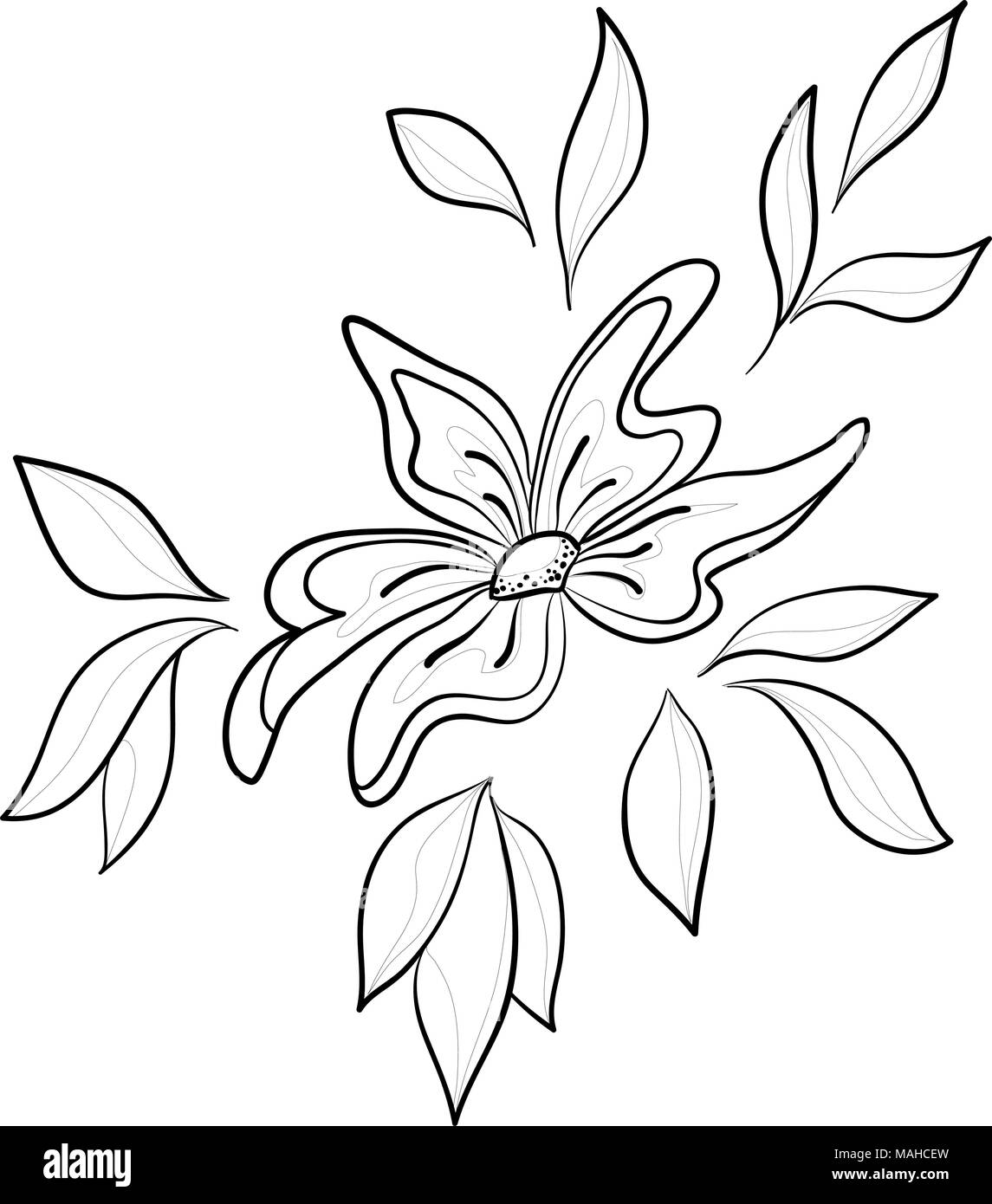 Abstract flower, contours Stock Vector Image & Art - Alamy